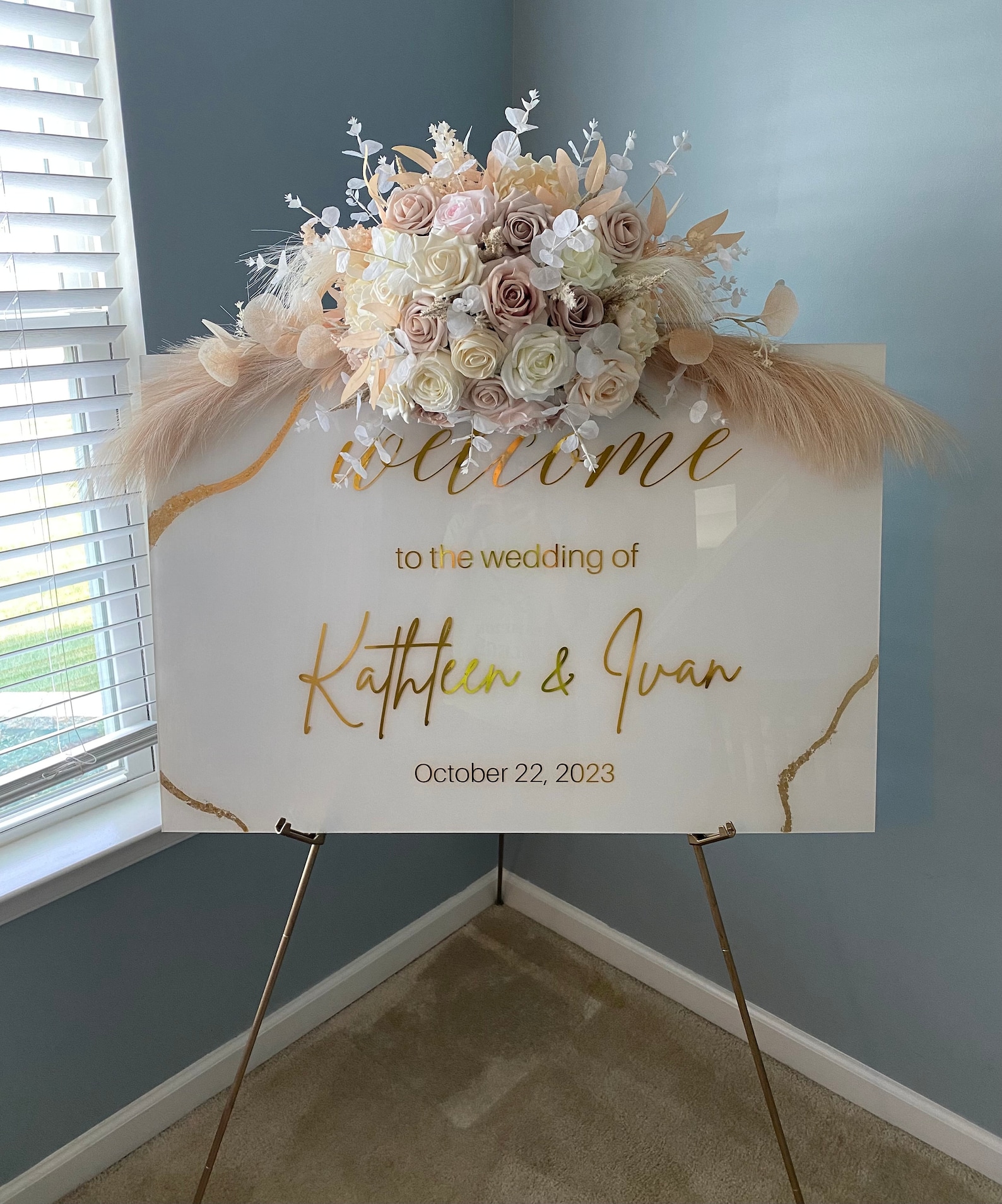 Acrylic Wedding Sign - Painted Wedding Welcome Sign - Wedding Sign ...