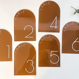 Arched Modern Table Number - Wedding Table Number Sign Arched - Modern ...