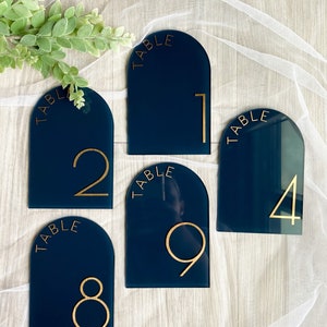 Arched Modern Table Number - Wedding Table Number Sign Arched - Modern ...
