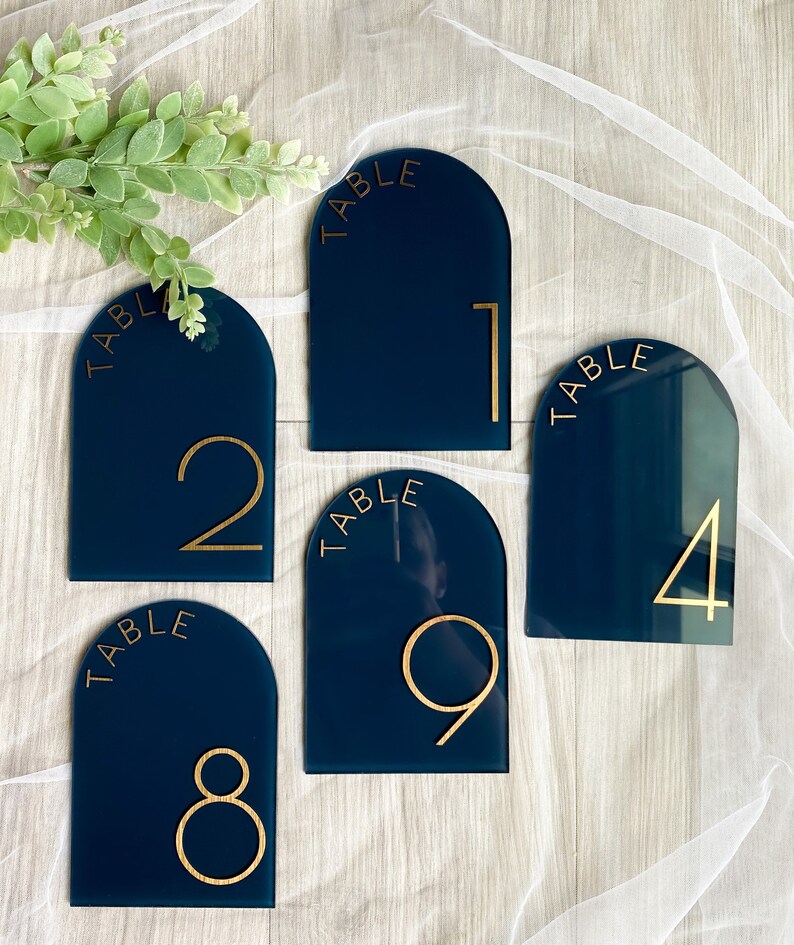 Arched Modern Table Number Wedding Table Number Sign Arched - Etsy