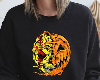 Softball Player Halloween Pumpkin Skeleton - Etsy