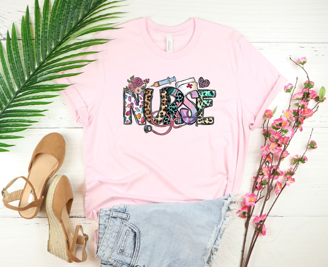 Nurse T-shirt, Leopard Print Nurse Life, National Nurses Week, Nurse ...