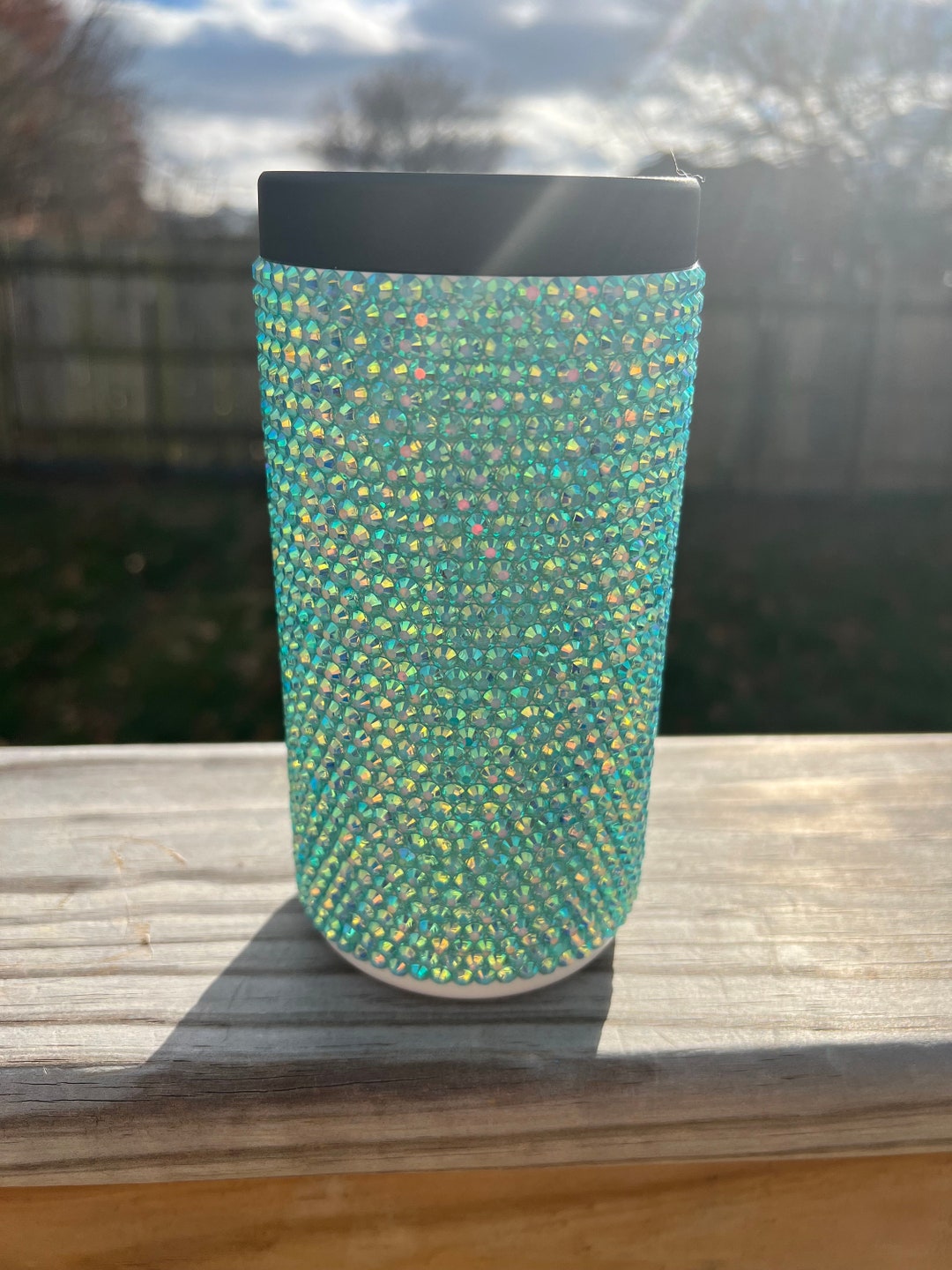 Teal 4 in 1 Rhinestone Can Coozie. - Etsy