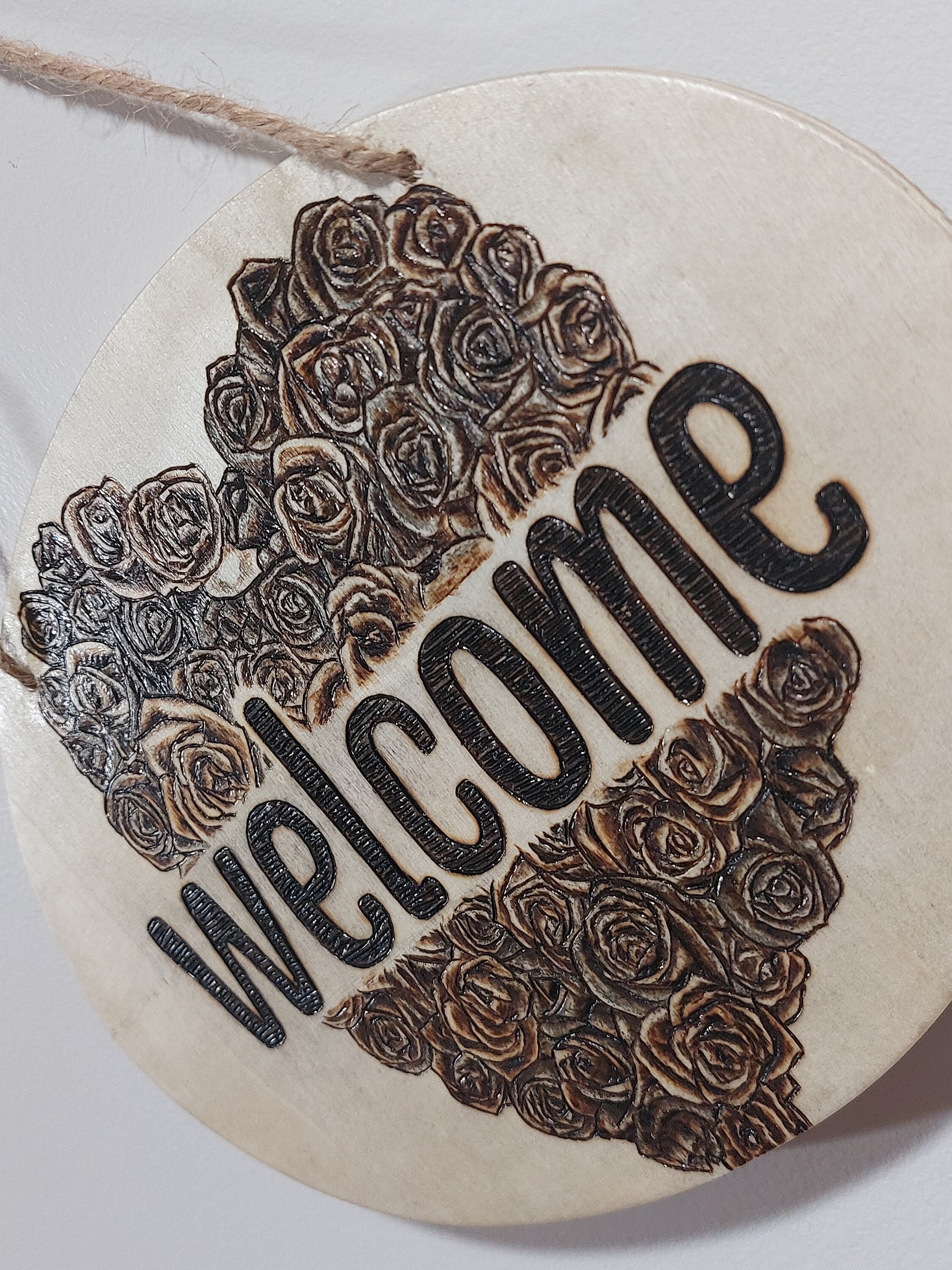 Handmade Roses Welcome Sign Woodburn - Etsy