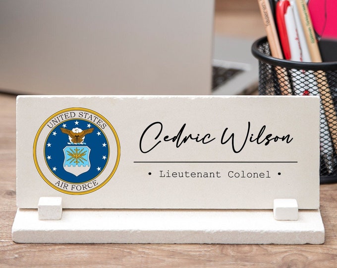 Custom Military Desk Nameplate 15 Inch Solid Cherry Wood Name Plate ...