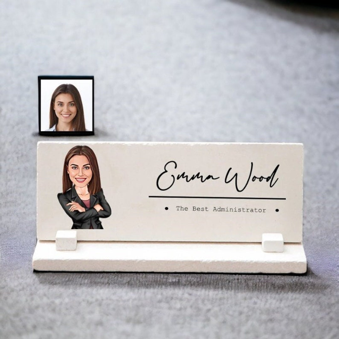 Administrator Desk Name Sign, Administrator Desk Nameplate With Cartoon ...