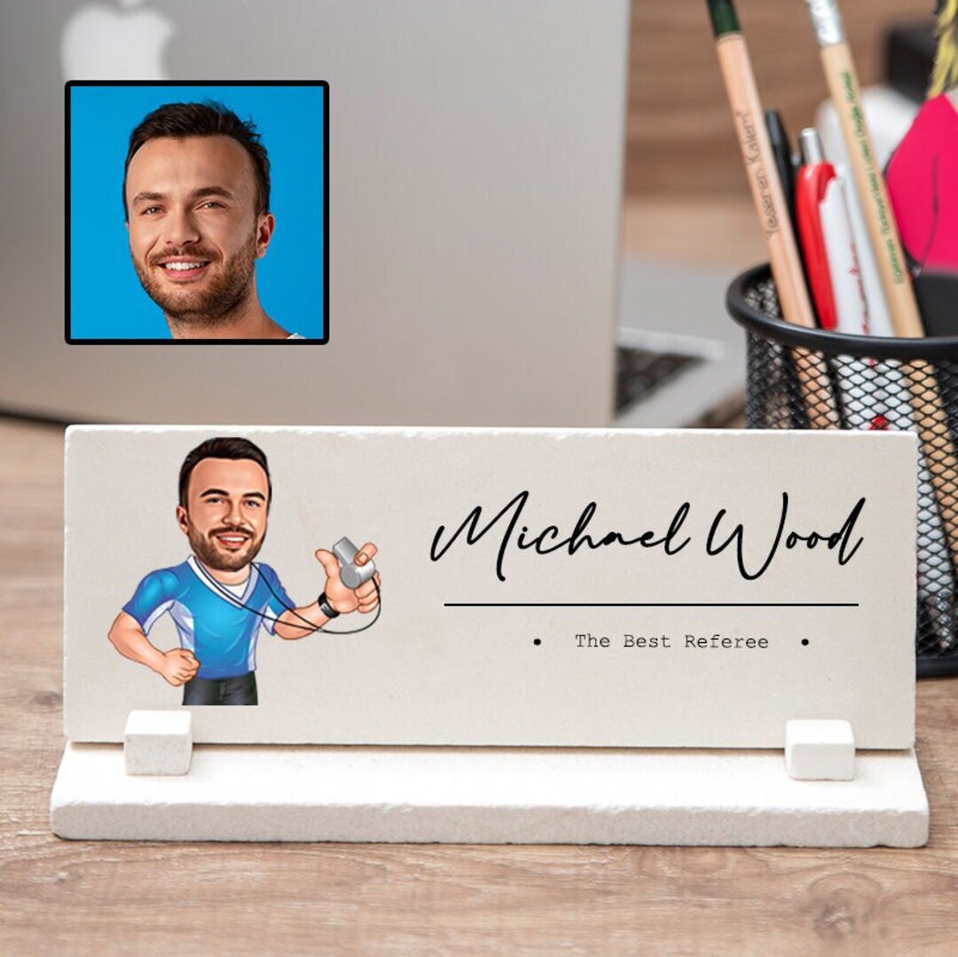 Referee Name Plate for Desk, Male Referee Gifts for Men, Funny Referee ...