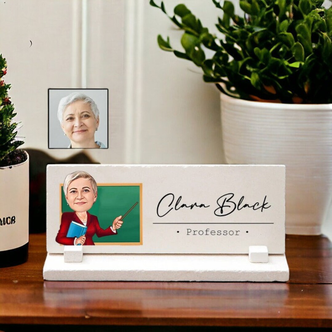 Female Professor Desk Name Plate for Women, Funny Desk Name Sign With ...