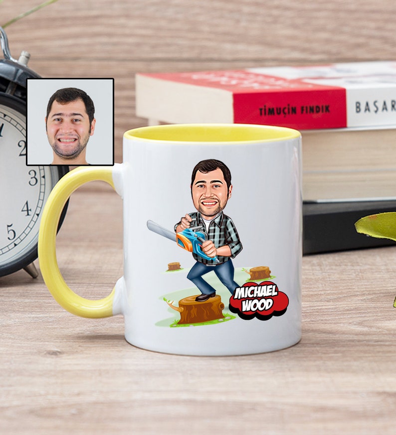 Caneca de desenho animado do lenhador, presentes engraçados do lenhador ...