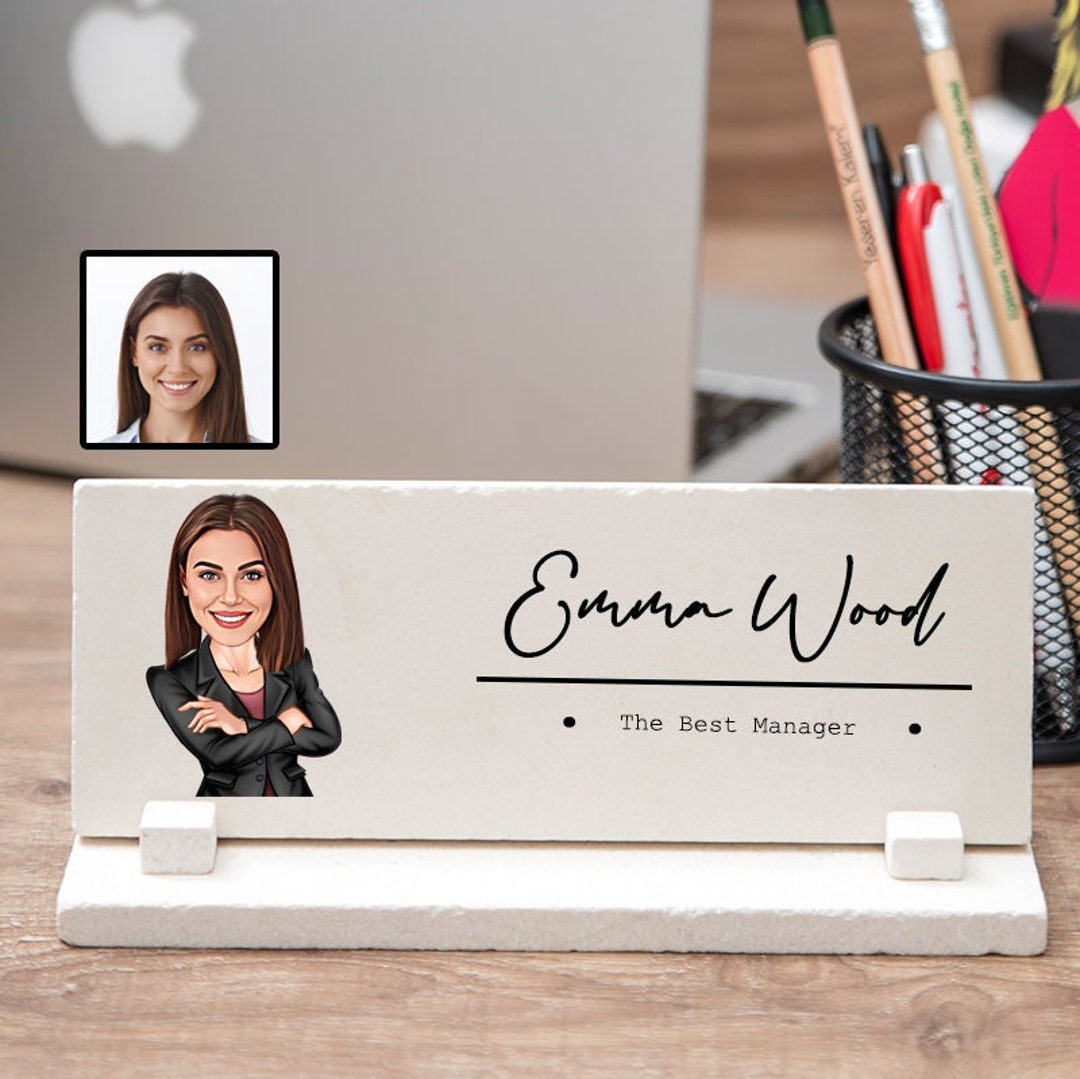 Manager Desk Name Sign, Manager Desk Nameplate, Funny Manager Gift for ...