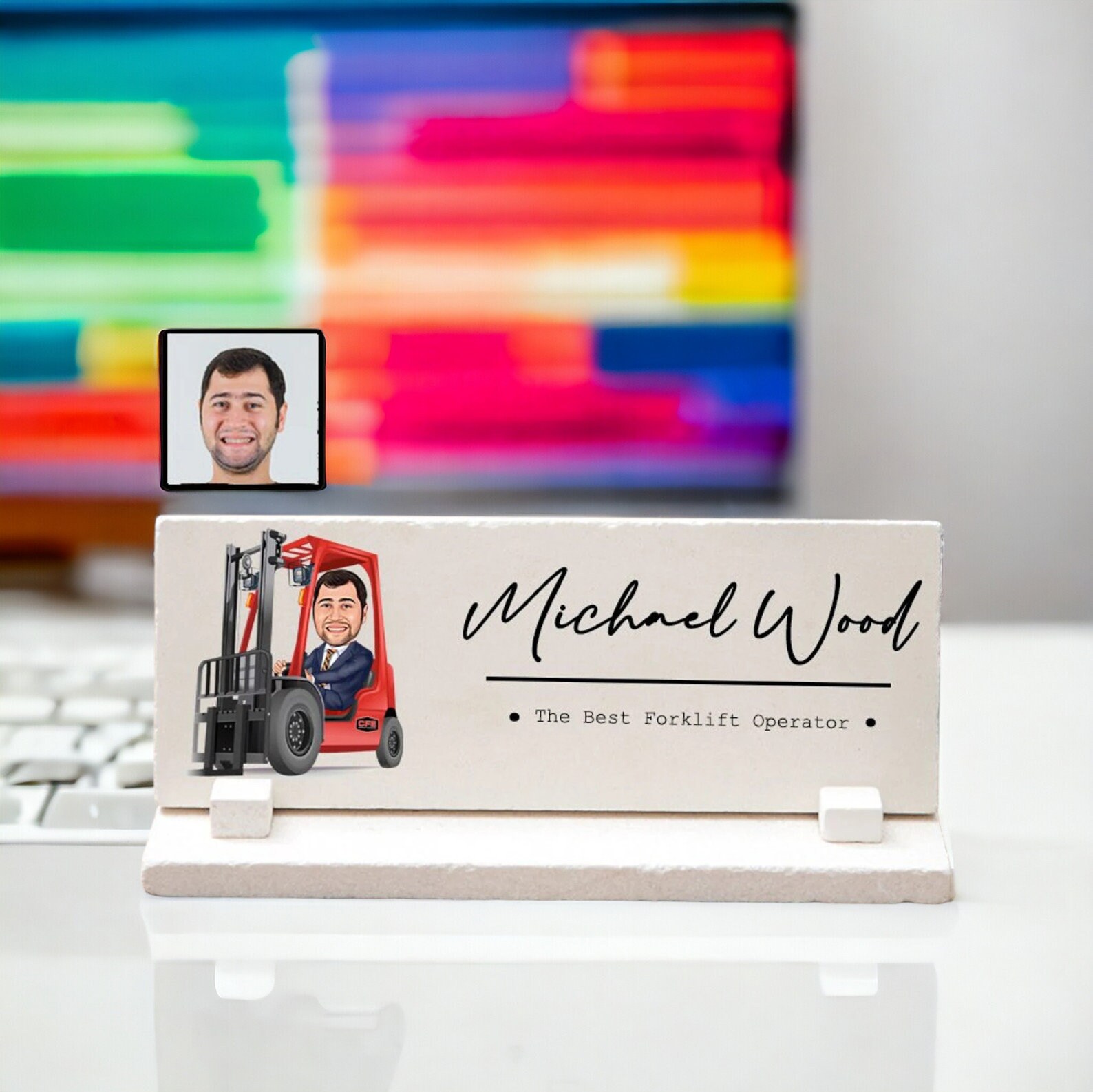 Forklift Caricature Desk Sign, Funny Forklift Operator Gifts for Men ...