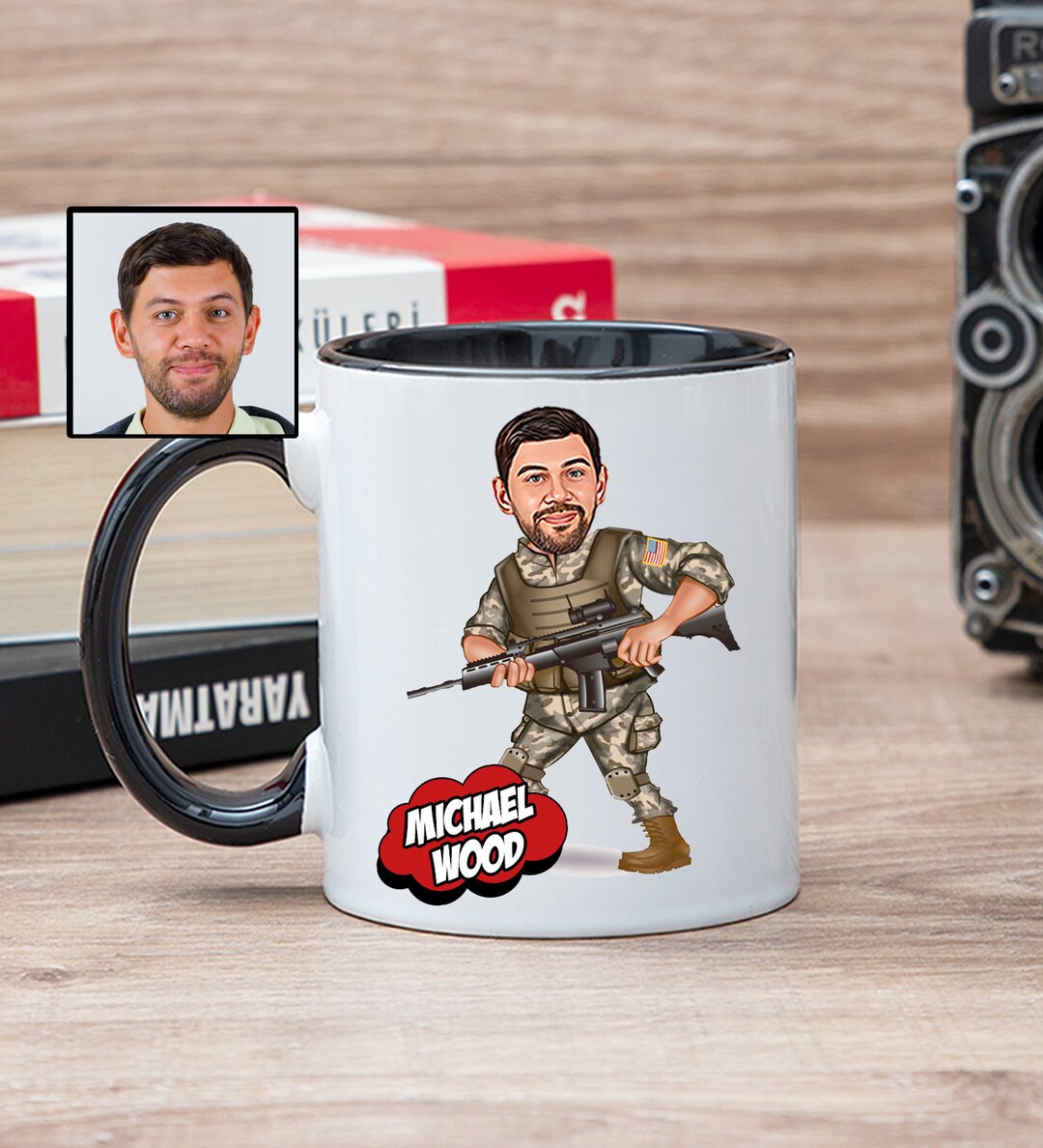 Custom Soldier Coffee Mug With Cartoon, Soldier Gift, Soldier Dad ...