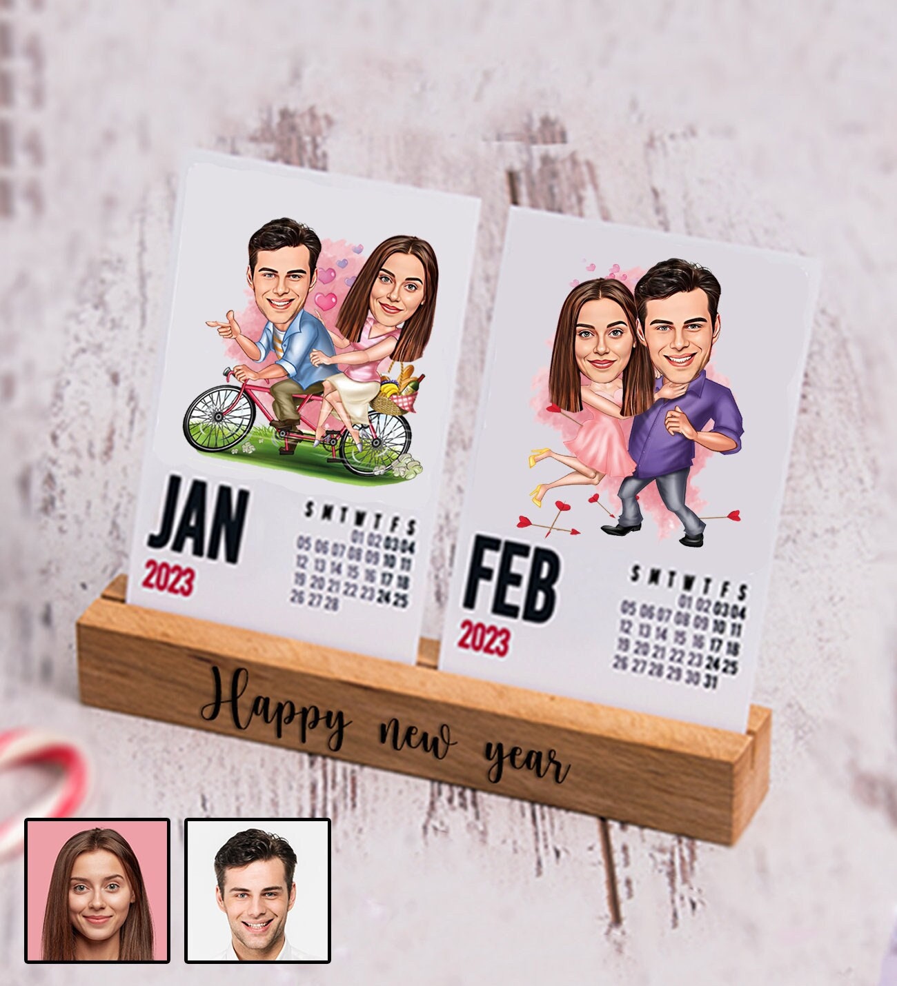 Personalized Cartoon Calendar for Desk as Anniversary for - Etsy