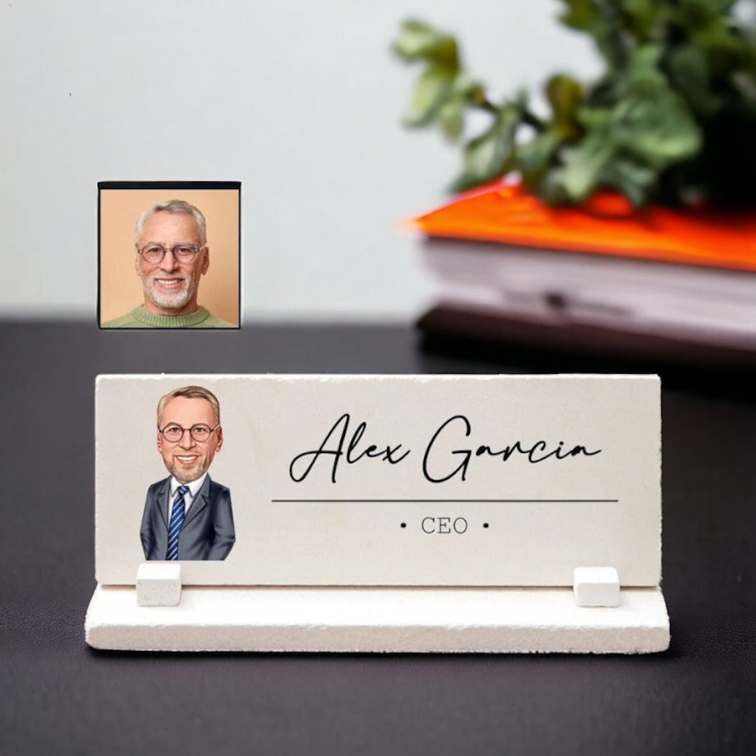 Funny Desk Name Plate for Men, Custom Desk Sign for Office With ...