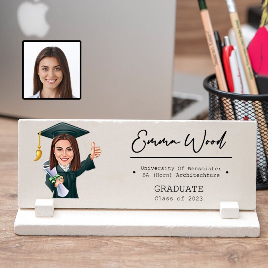 Graduation Plaque With Cartoon, Graduation Gift for Her, Graduation ...