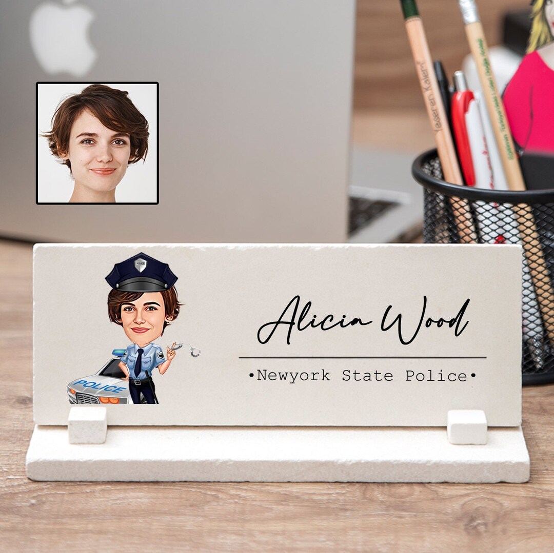 Funny Desk Name Plate for Female Police Police Desk Name Sign - Etsy