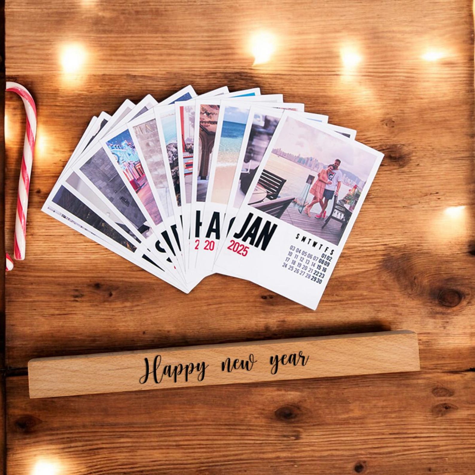 2025 Desktop Calendar With Wooden Base, Making Your Own Photo Calendar ...