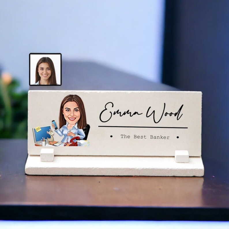 Banker Name Plate for Desk, Banker Office Desk Accessories, Banker ...