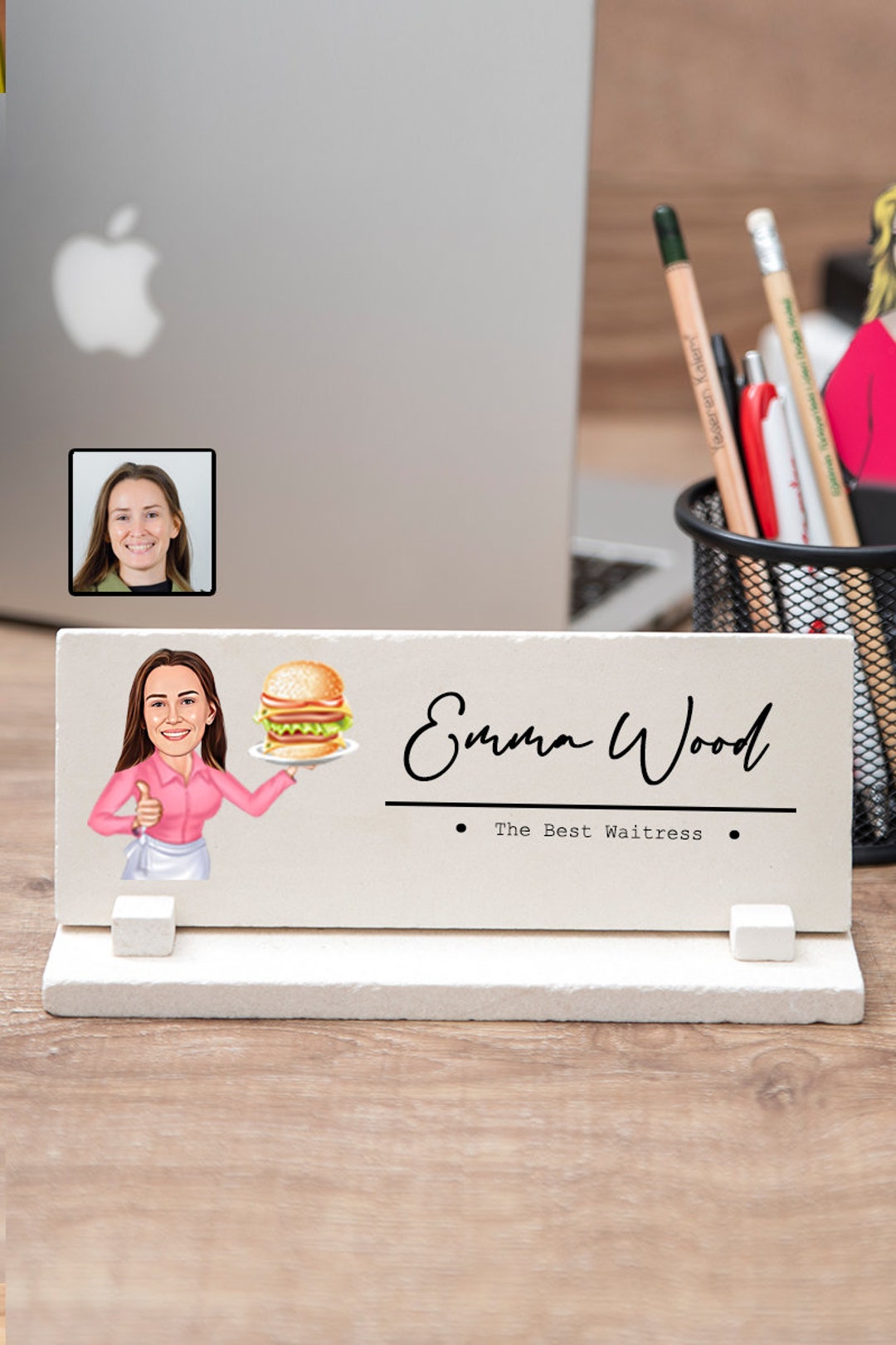 Waitress Desk Name Plate Funny Waitress Gift for Men - Etsy