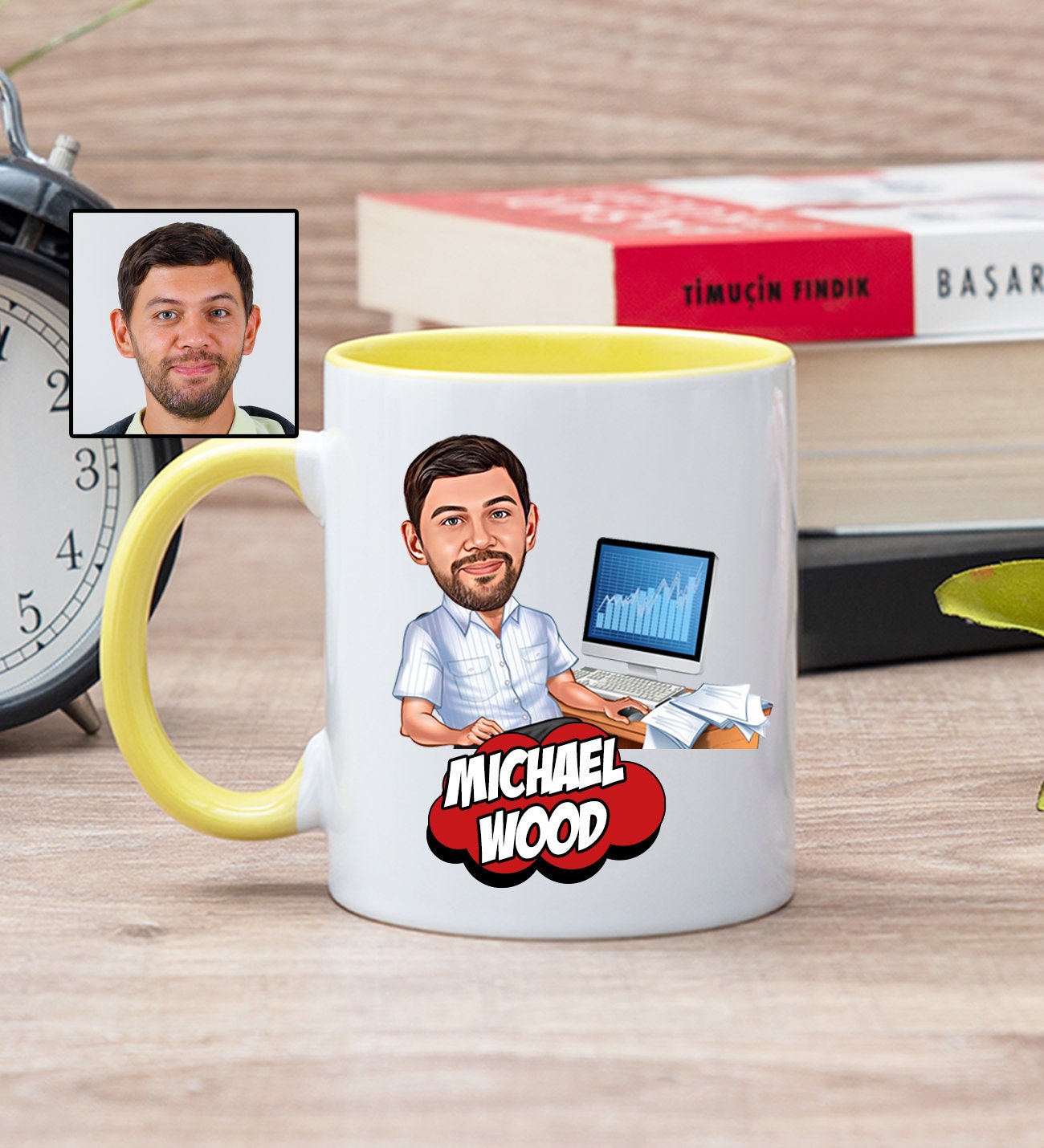 Office Worker Cartoon Mug, Funny Office Worker Gifts for Men, Custom ...