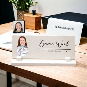 Medical Doctor Desk Name Plate for Men With Cartoon, Doctor Desk Sign ...