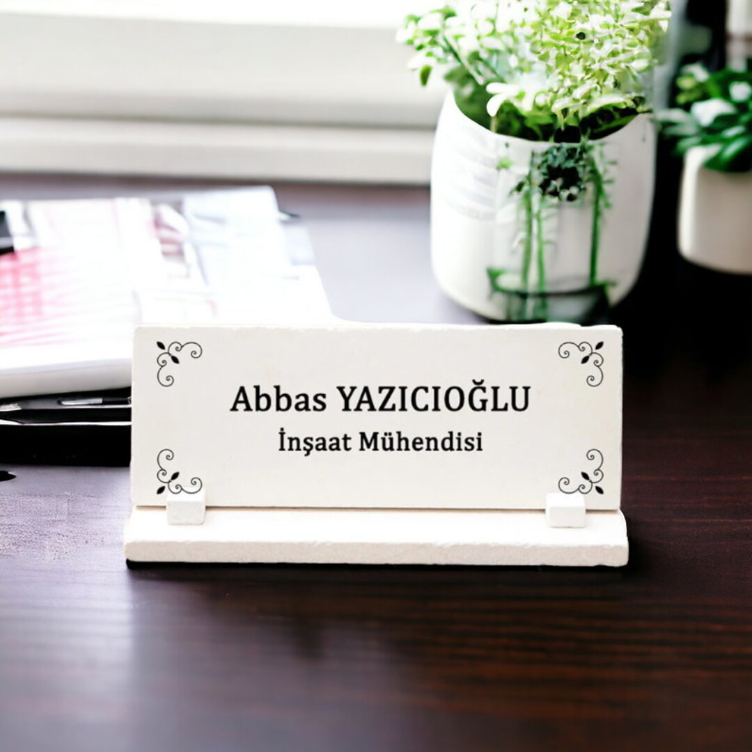 Personalized Stone Name Plate for Desk, Desk Name Sign for Office Decor ...