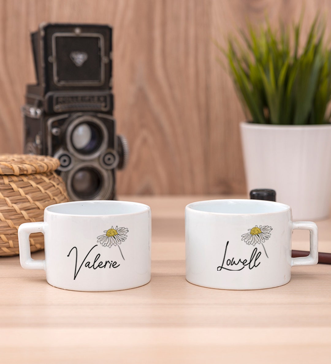 Personalized Couple Tea Cups, Custom Couple Name Tea Cup Set, Tea Mugs ...
