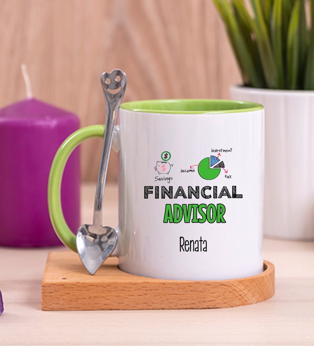 Custom Financial Advisor Gift Ideas, Financial Advisor Mug With Coaster ...