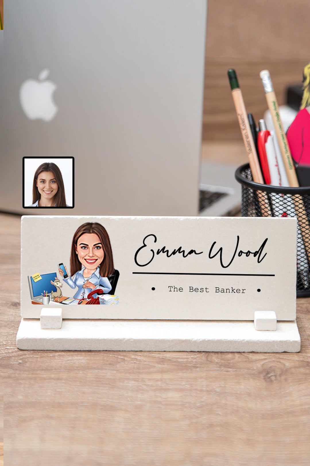 Banker Name Plate for Desk Banker Office Desk Accessories - Etsy