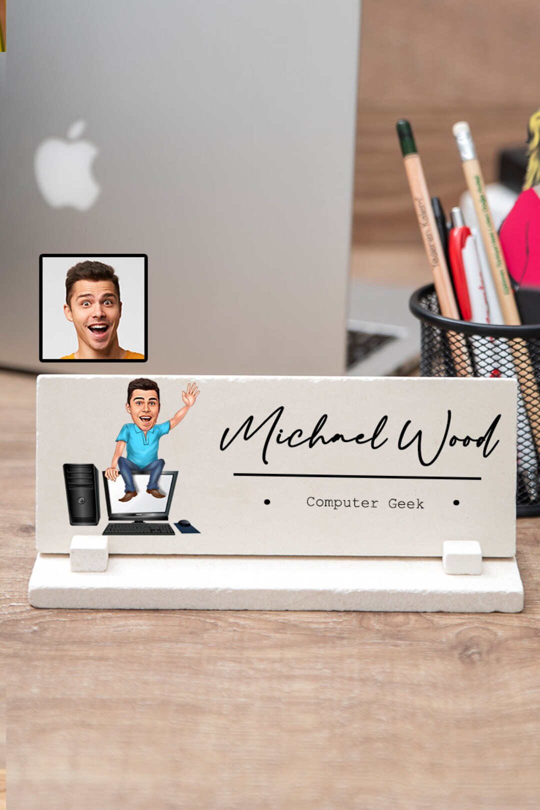 Computer Geek Caricature Desk Sign Funny Computer Geek Gifts - Etsy