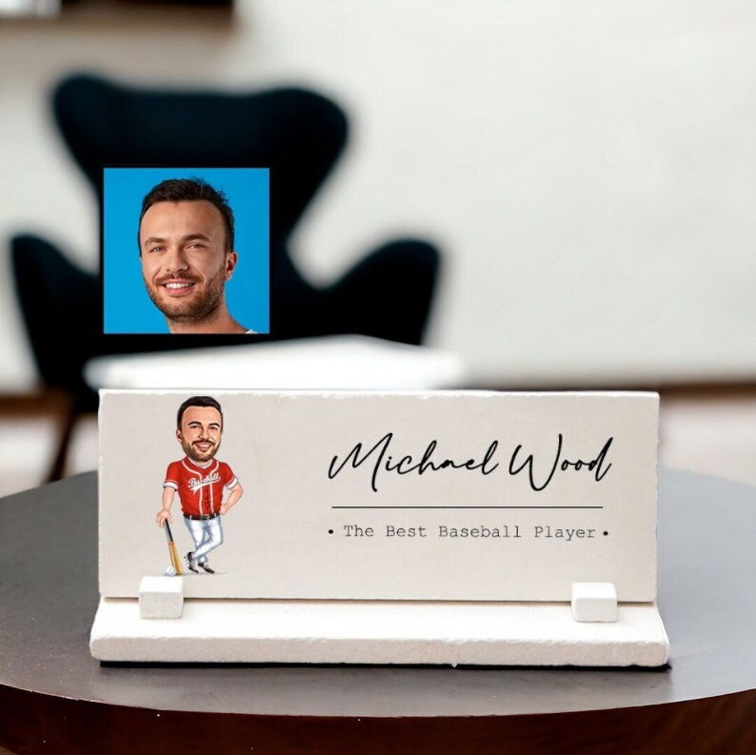 Baseball Player Nameplate, Funny Baseball Gift for Him, Baseball Plaque ...