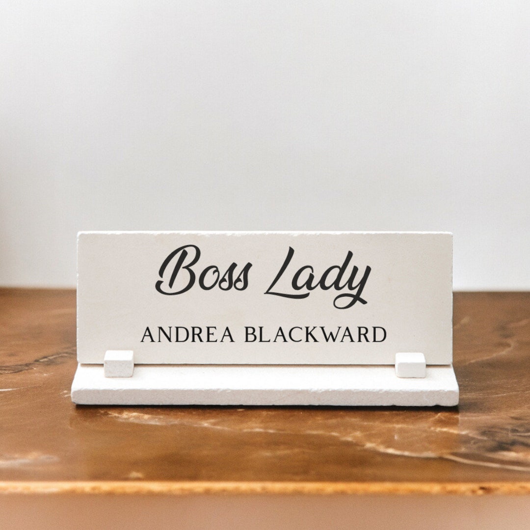 Boss Lady Stone Office Desk Name Plate, Best Employer Ever Nameplate ...