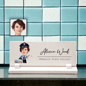 Funny Desk Name Plate for Female Police, Police Desk Name Sign for ...
