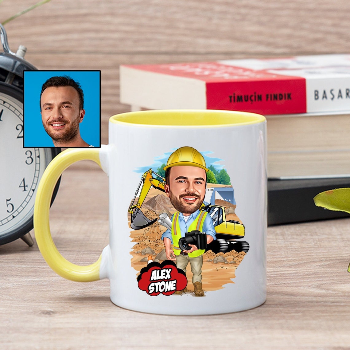 Engineer Coffee Mug With Caricature From Photo Funny Engineer - Etsy
