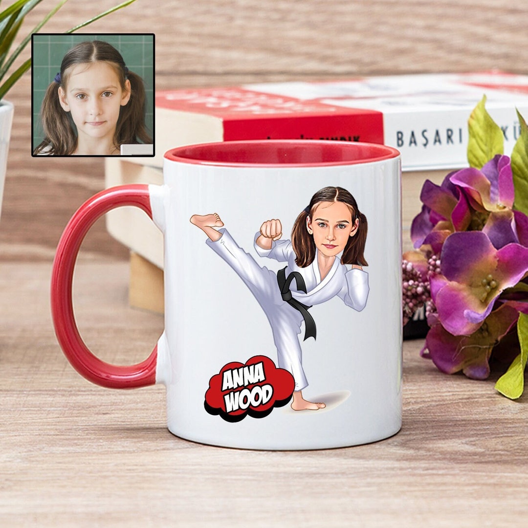 Karate Mug With Cartoon, Karate Gift Ideas, Karate Woman Gift, Karate ...