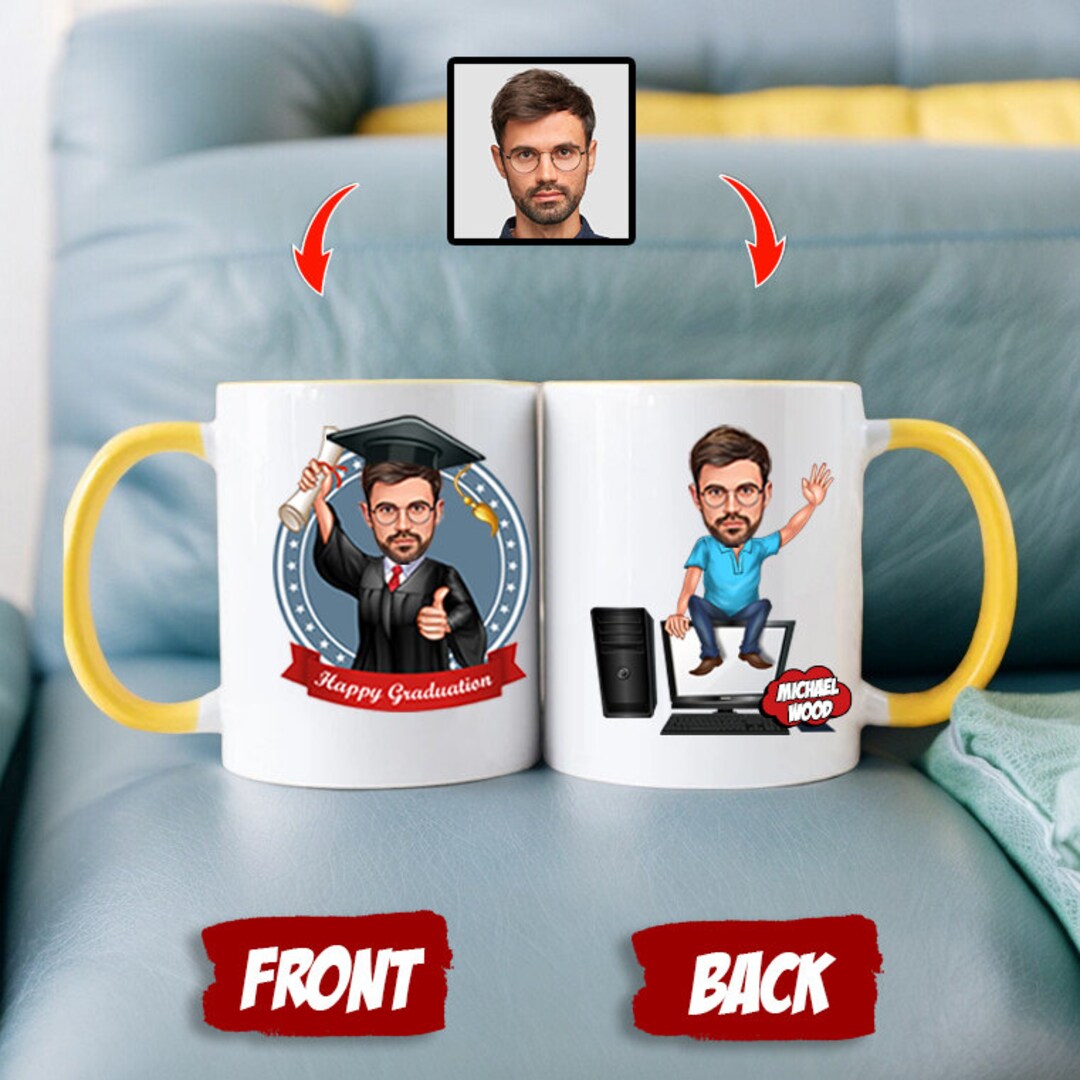 Computer Engineer Graduation Mug With Cartoon, Graduation Degree in ...