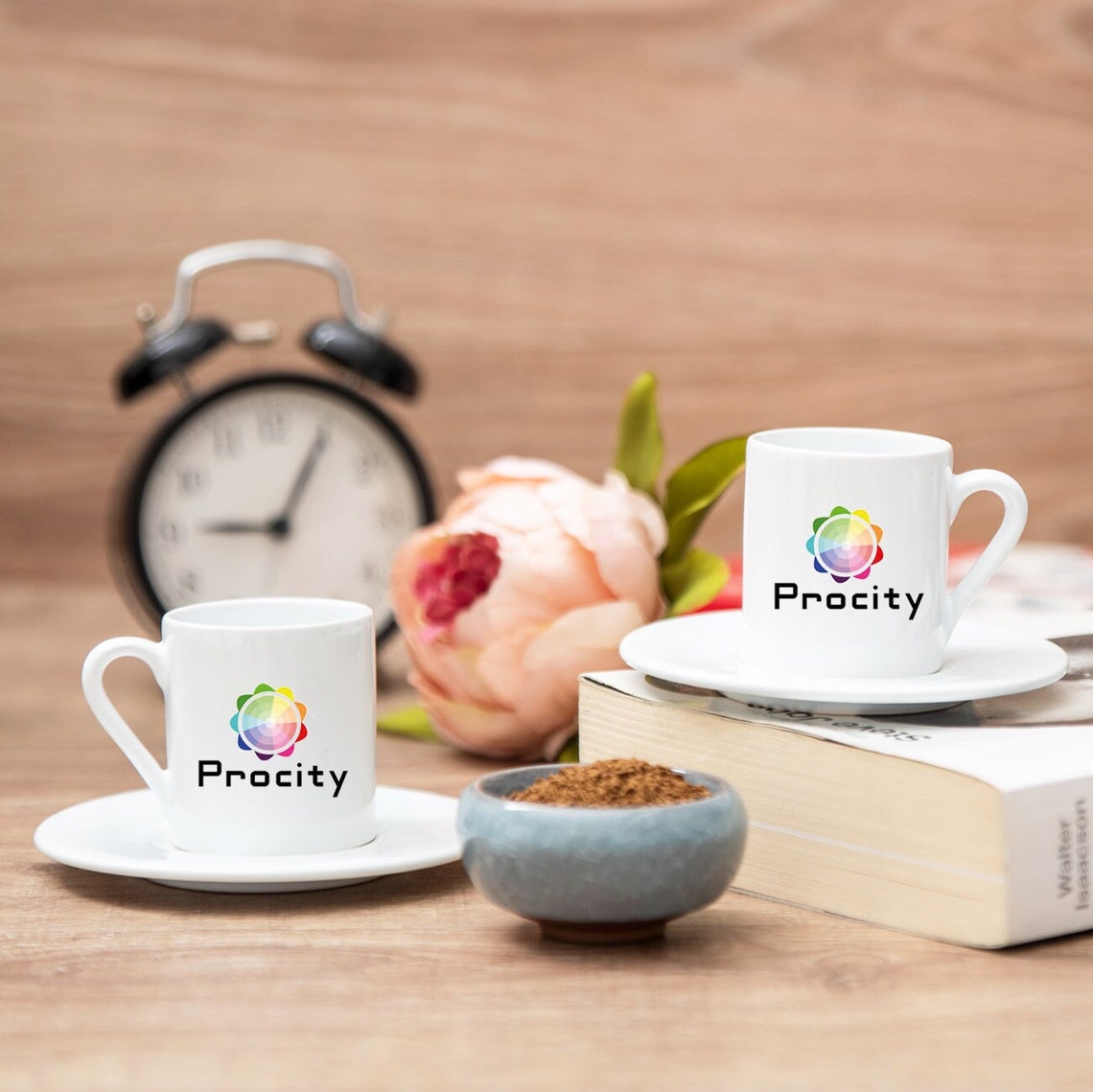 Espresso Cup With Logo Company Logo Espresso Cup Set Company - Etsy
