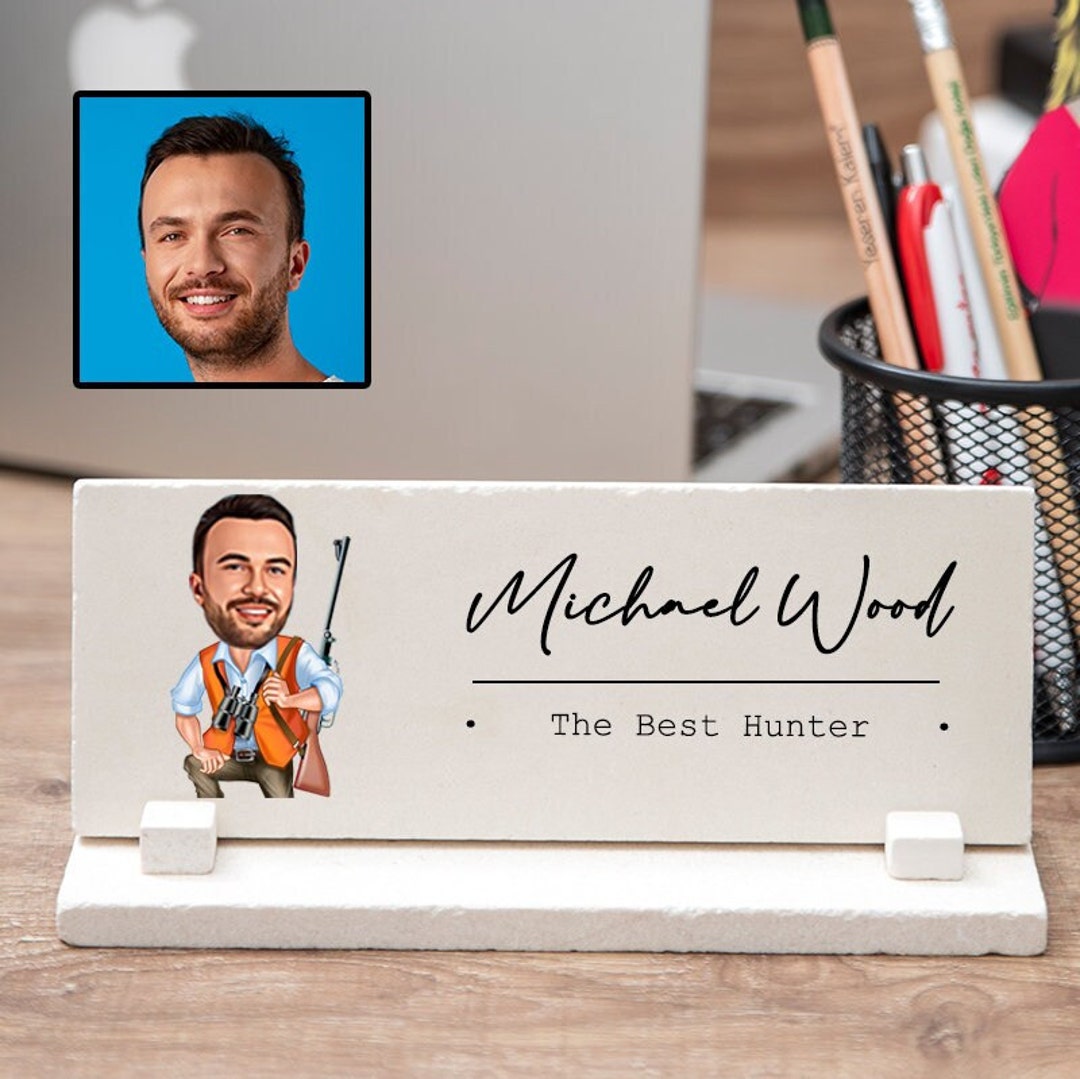 Hunter Name Plate for Desk, Male Hunter Gifts for Men, Hunter Gift ...