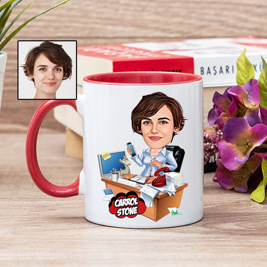 Bank Teller Coffee Mug With Caricature From Photo, Funny Bank Teller ...