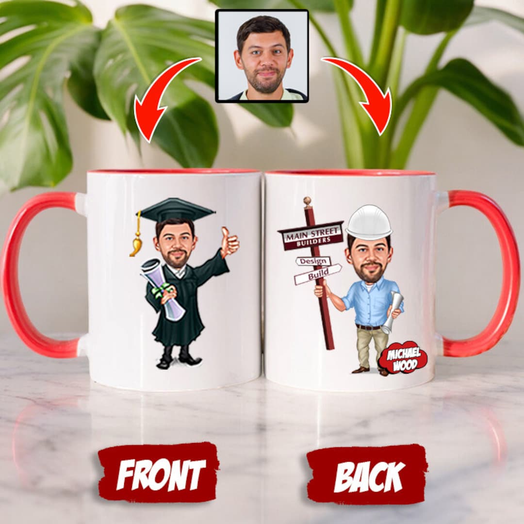 Architecture Graduation Mug With Cartoon, Architect School Grad Gift ...