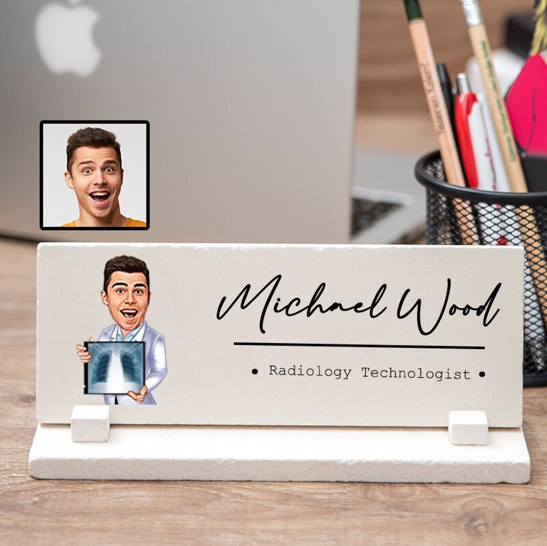 Radiology Technologist Caricature Desk Sign, Funny Rad Tech Gifts for ...