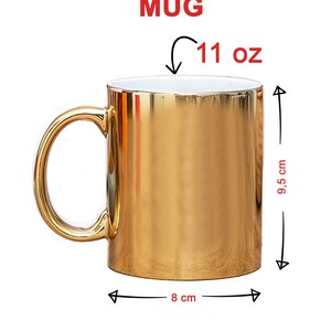 Personalized Mirror Monogram Coffee Mug With Initial, Custom Shiny Gold ...