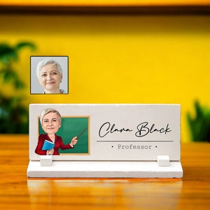Female Professor Desk Name Plate for Women, Funny Desk Name Sign With ...