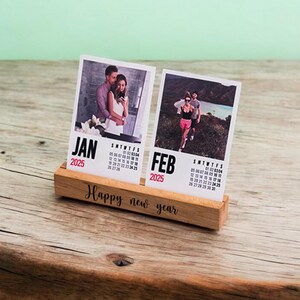 2025 Desktop Calendar With Wooden Base, Making Your Own Photo Calendar ...