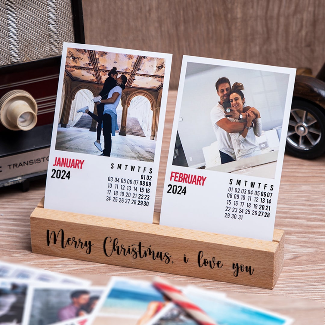 Custom Desk Calendar 2024 With Stand Gift for Christmas Gift ...