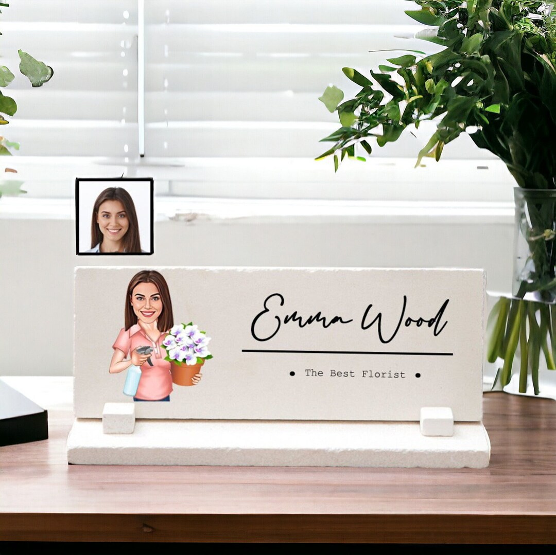 Florist Name Plate for Desk, Florist Gift Ideas, Florist Desk Plaque ...