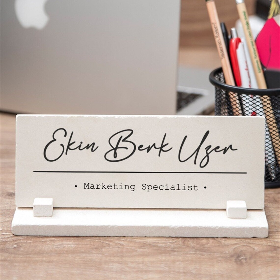 Custom Stone Desk Name Plate for Office Personalized White - Etsy