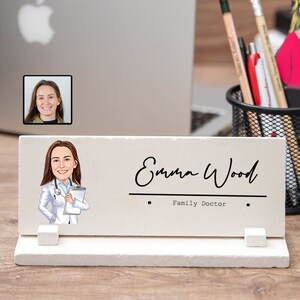 Medical Doctor Desk Name Plate for Men With Cartoon, Doctor Desk Sign ...