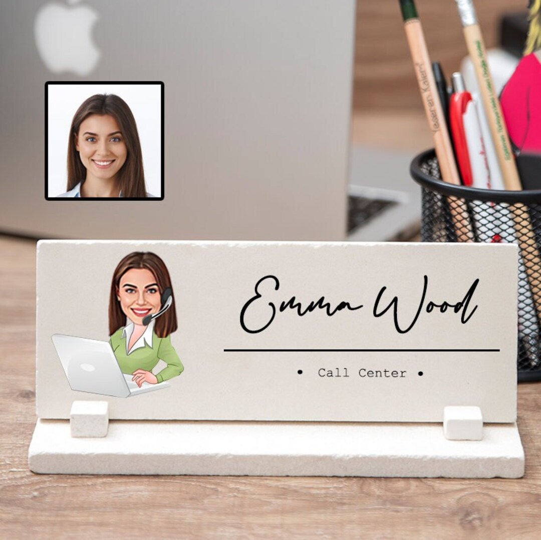 Call Center Caricature Desk Sign, Funny Call Center Gifts for Women ...