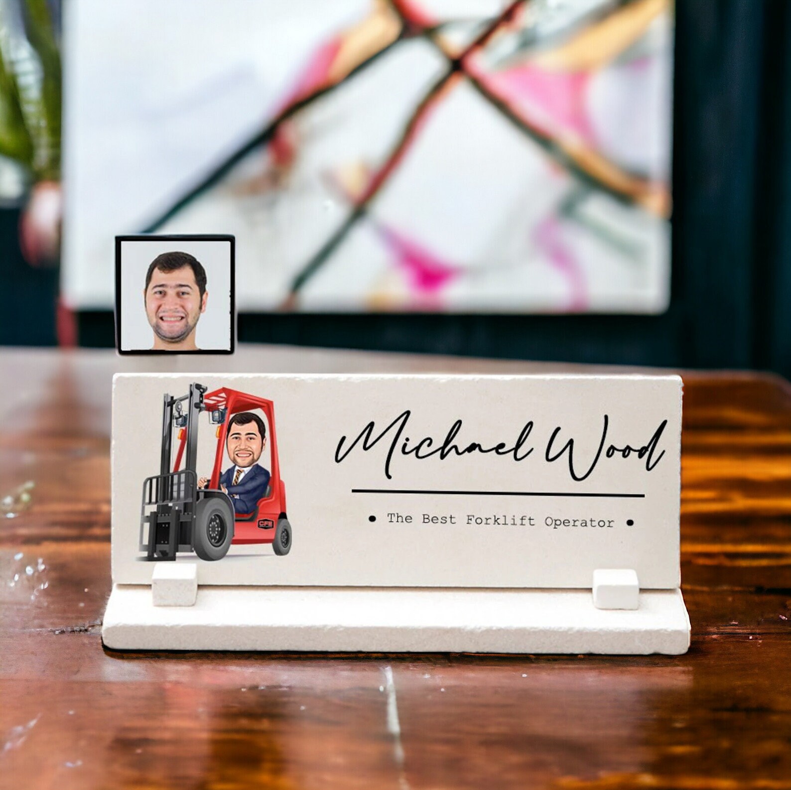 Forklift Caricature Desk Sign, Funny Forklift Operator Gifts for Men ...